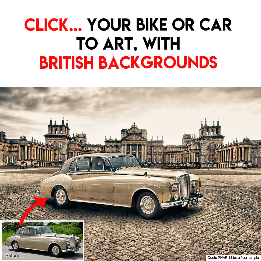 Personalised British Car Art Backgrounds – Petrol Head Art